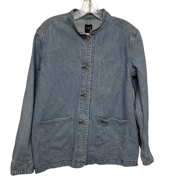 GAP | Jackets & Coats | Vintage Gap Blue White Striped Chore Jacket Barn Coat | Poshmark